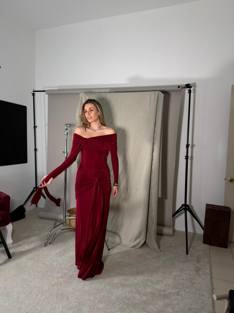 Red Long Dress – by Muse Studio